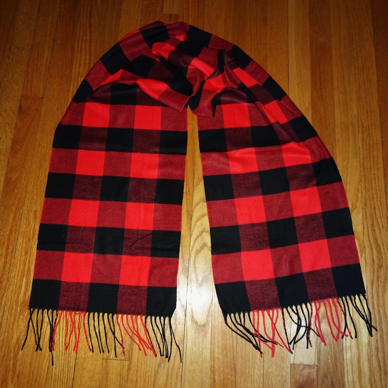 Red and Black Scarf - Etsy