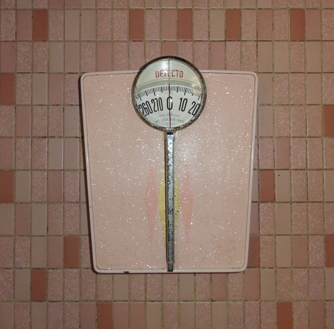 Vintage Detecto Pink Bathroom Scale W/ Gold Flake Atomic Diamond Shapes ...