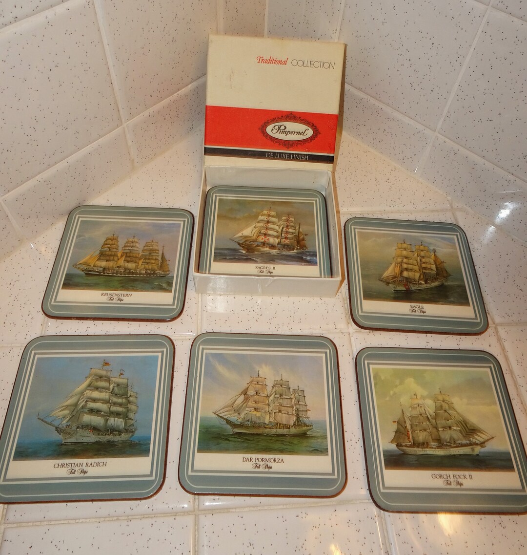 Vintage Pimpernel Clipper Ships Coaster Set of Six Original Box - Etsy