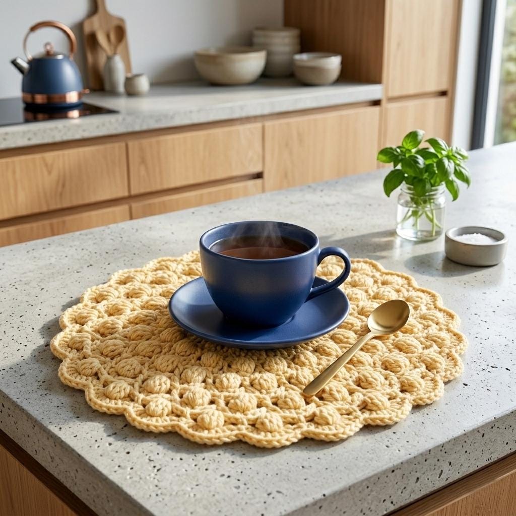 Crochet Flower Hot Pad Pattern PDF | Round Trivet DIY | Kitchen ...