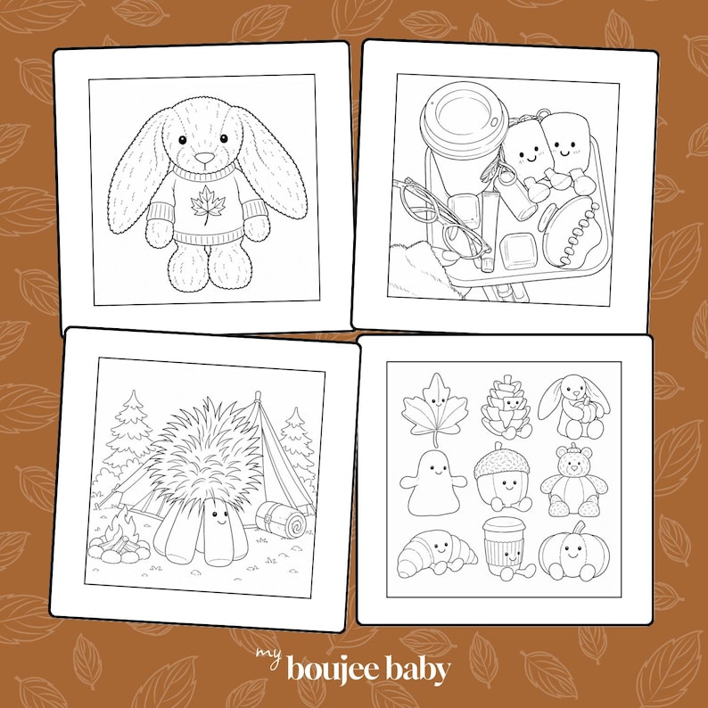 Jellycat Inspired Coloring Pages - Fall Stuffies Vol 1 - Digital ...