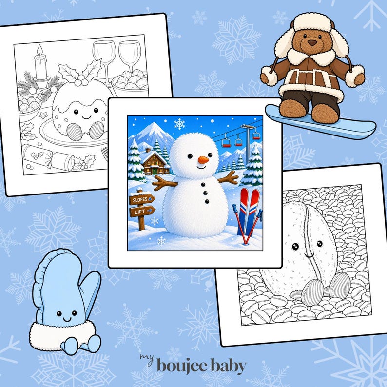Jellycat Inspired Coloring Pages - Winter Stuffies Vol 2 - Digital ...