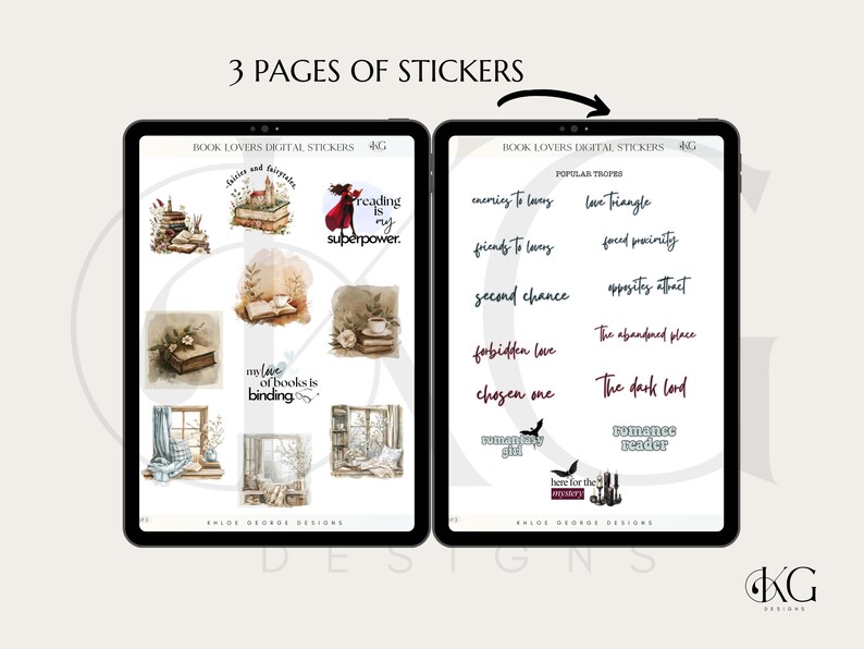 Book Lovers Digital Stickers | Book Theme for Goodnotes, Notability ...