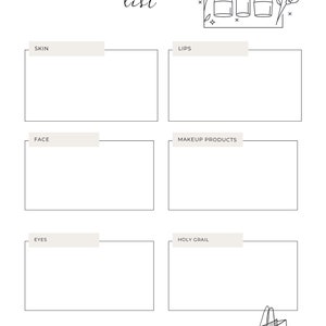 Beauty Routine Template for Digital Planners, Digital Stickers ...