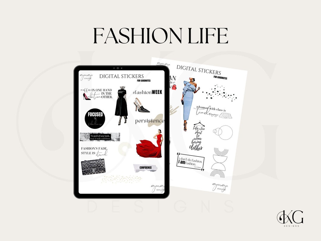Fashion Digital Stickers for Goodnotes | Fashion Week Digital Stickers ...