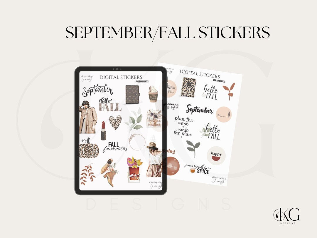September | Fall Digital Sticker Collection | Digital Stickers for ...