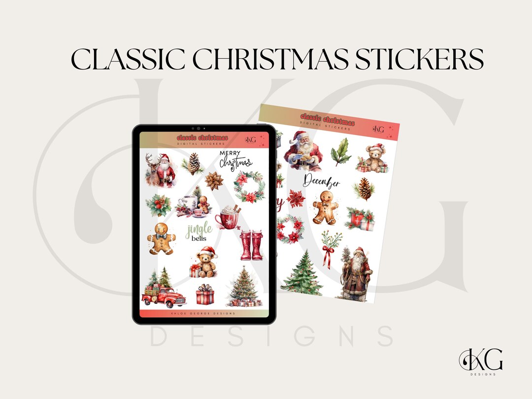 Classic Christmas Digital Stickers | Christmas Digital Stickers for ...
