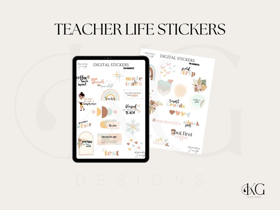 Teacher Life Digital Stickers for Goodnotes, Back to School Digital ...