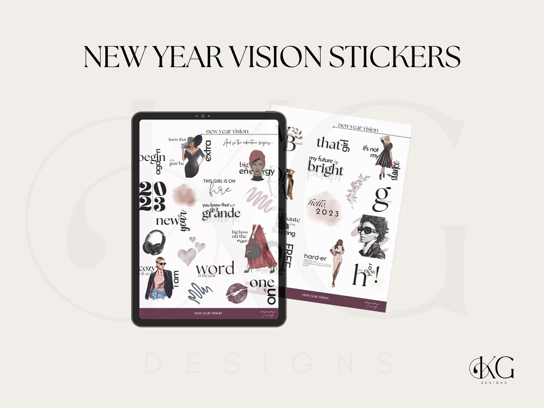 New Year Vision Digital Stickers: Goodnotes Planner (PNG, Goodnotes) - Etsy