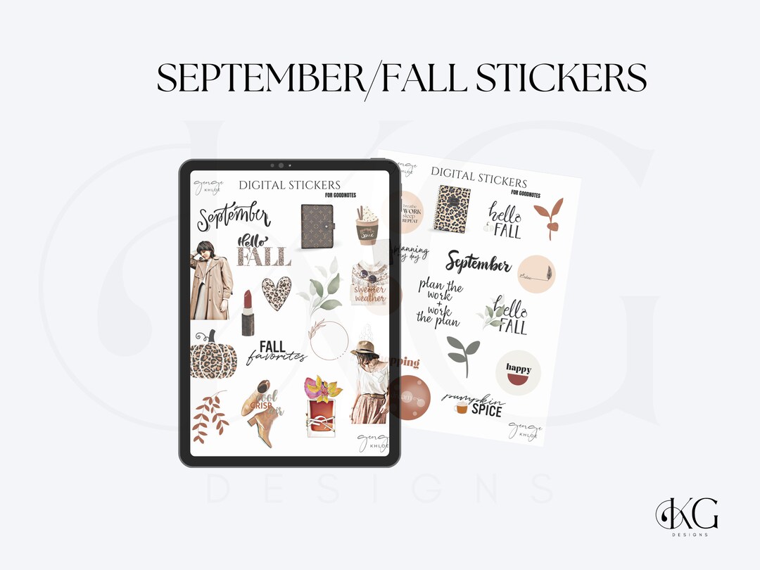 September Fall Digital Sticker Collection Digital Stickers for ...