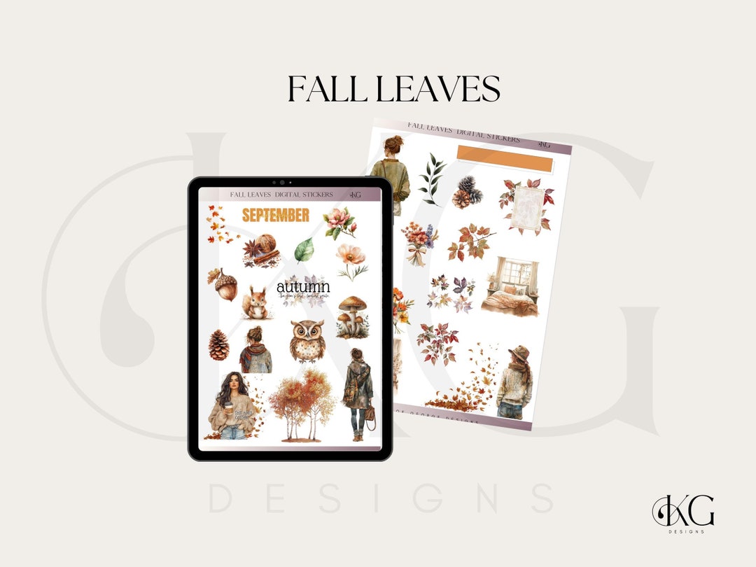 Fall Leaves Digital Stickers for Goodnotes, Notability, iPad Planner - Etsy
