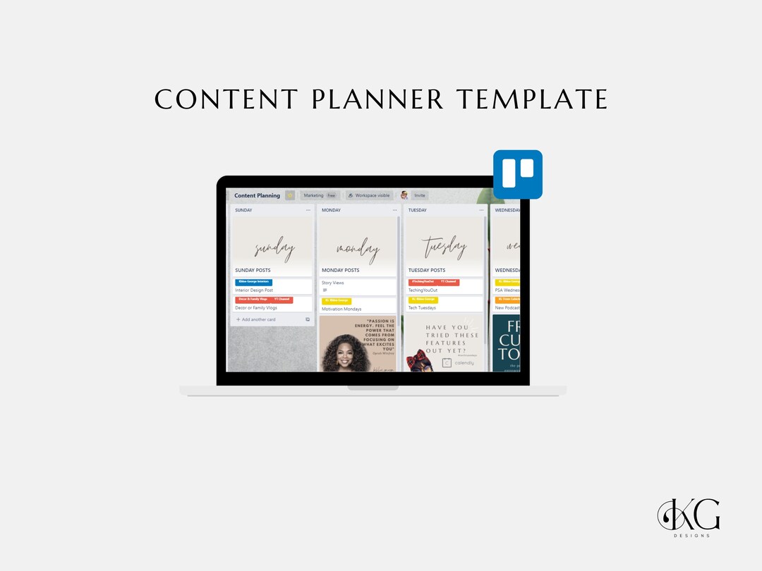 Trello: Content Planner Template | Organized Business Template Shop - Etsy