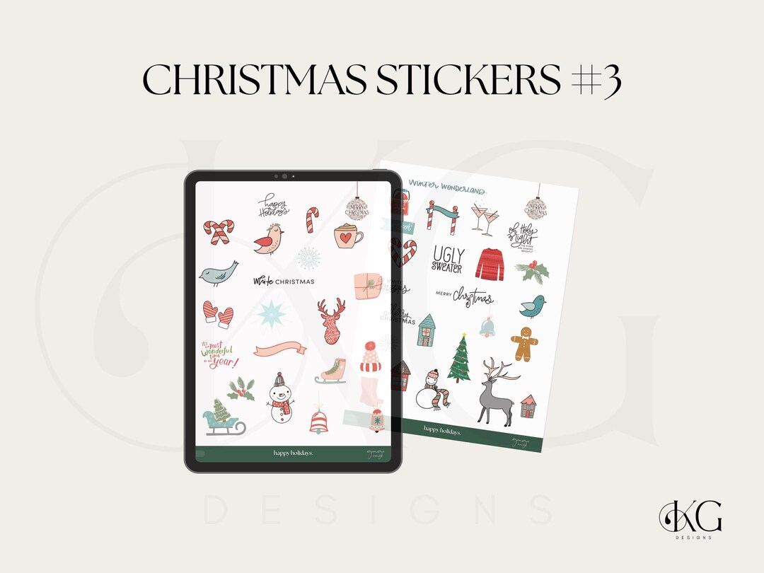 Christmas Digital Stickers Pack #3 | Fun Christmas Digital Stickers for ...