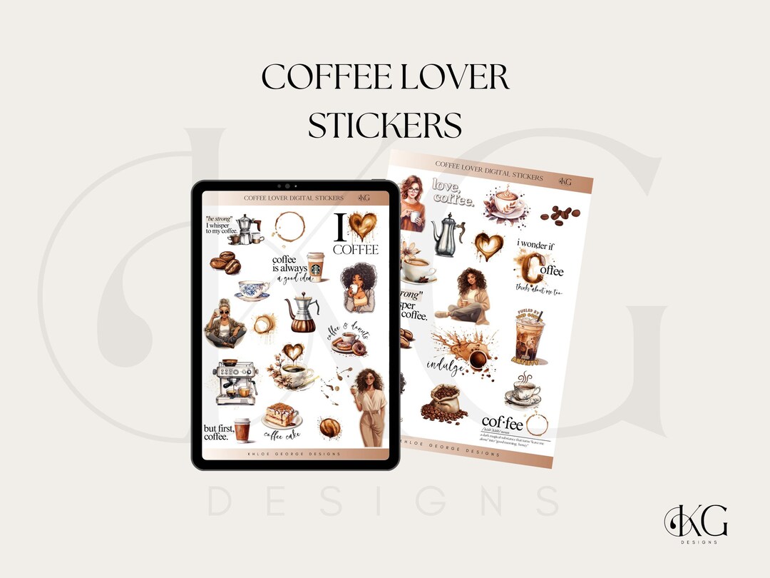 Coffee Lovers Digital Stickers for Goodnotes, Notability, iPad Planner ...