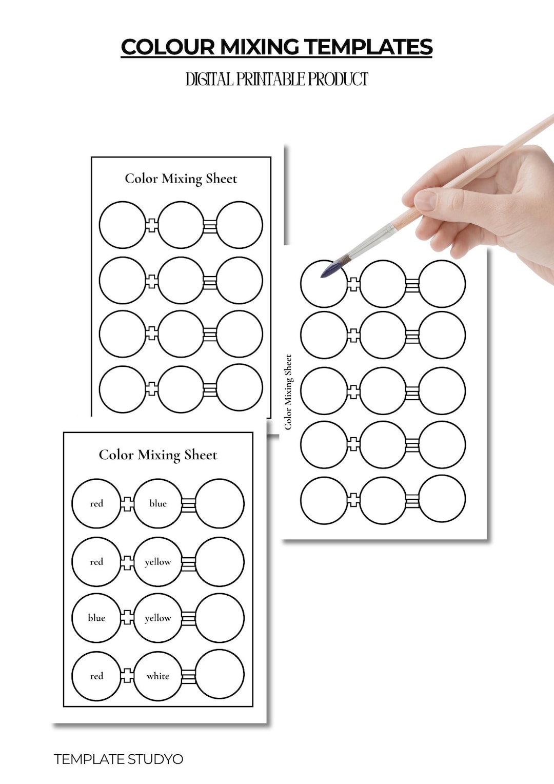 Colour Mixing Template Printable | Paint Color Chart Worksheet ...