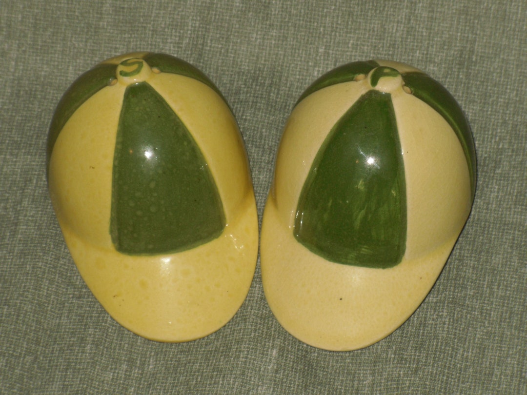 Baseball Cap Hat Salt & Pepper Shakers Ceramic Shaker Set Vintage ...