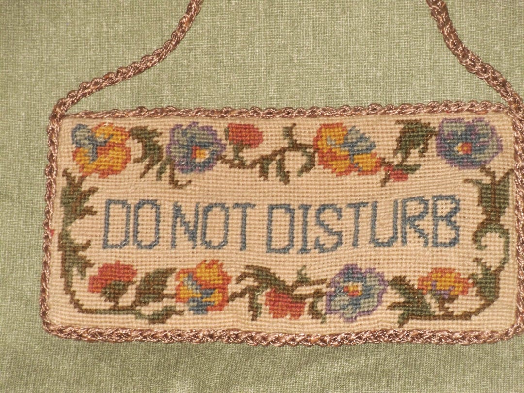 Do Not Disturb Needlepoint Embroidery Vintage Door Wall Hanging - Etsy