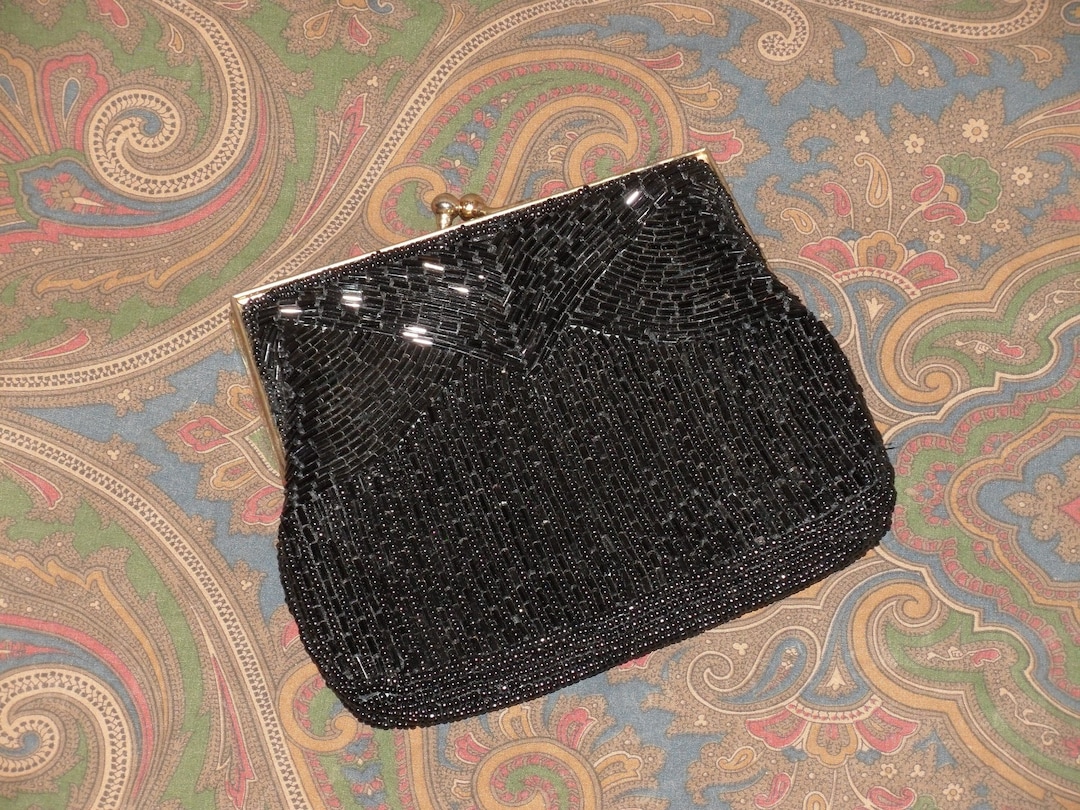 Magid Black Beaded Evening Purse Handbag Vintage - Etsy