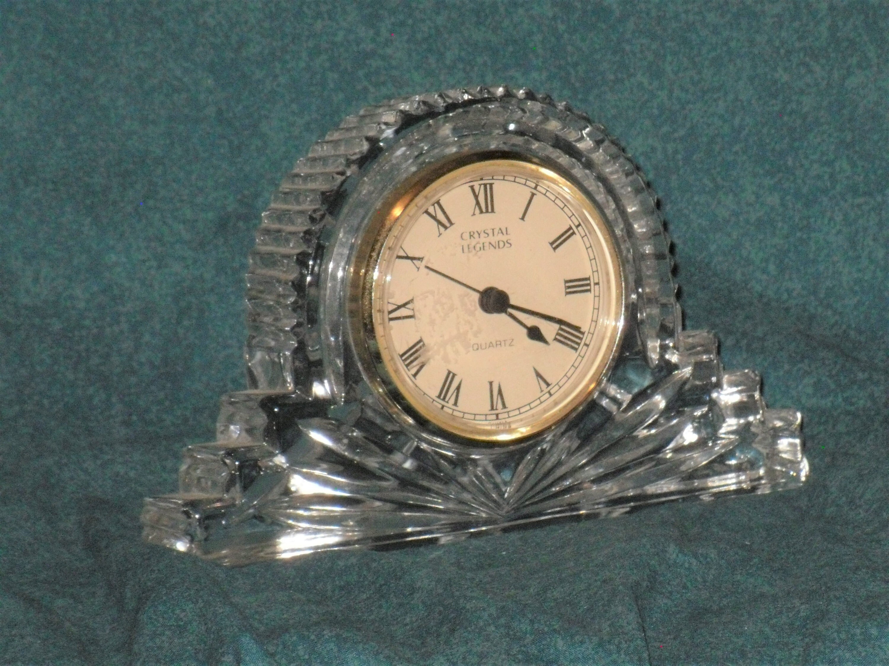 Vintage Crystal Legends Godinger Rose Mantle Clock - munimoro.gob.pe