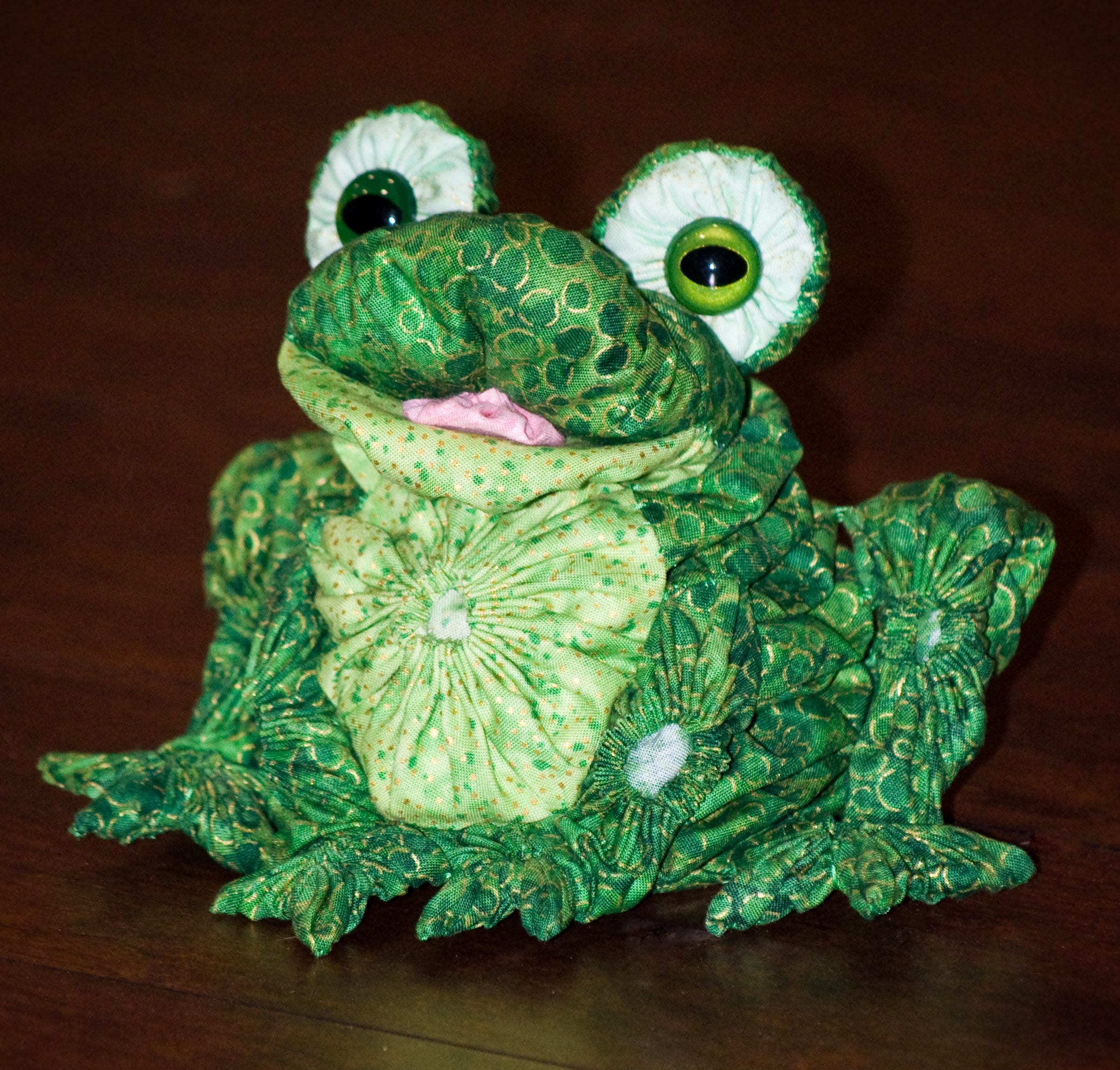 Yo-yo Frog Pattern. Hand-sewn. Fabric Yo-yos. Fun. Gift for Boy. Gift ...