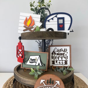 Camping Tier Tray Decor, Camping Decor, Summer Decor, Mini Signs, Camp ...