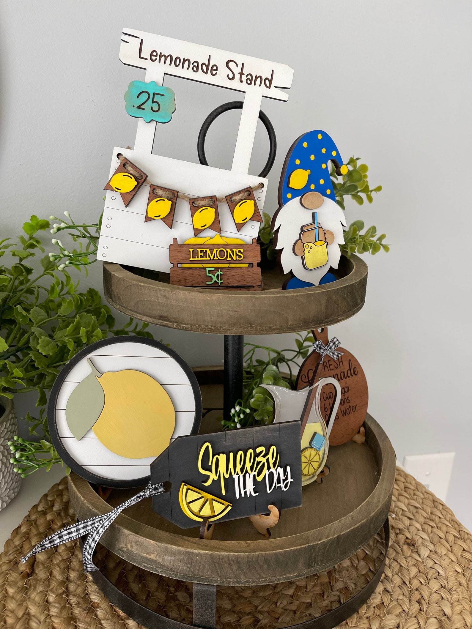 Lemonade Tier Tray Lemon Tier Tray Decor Farmhouse Decor - Etsy