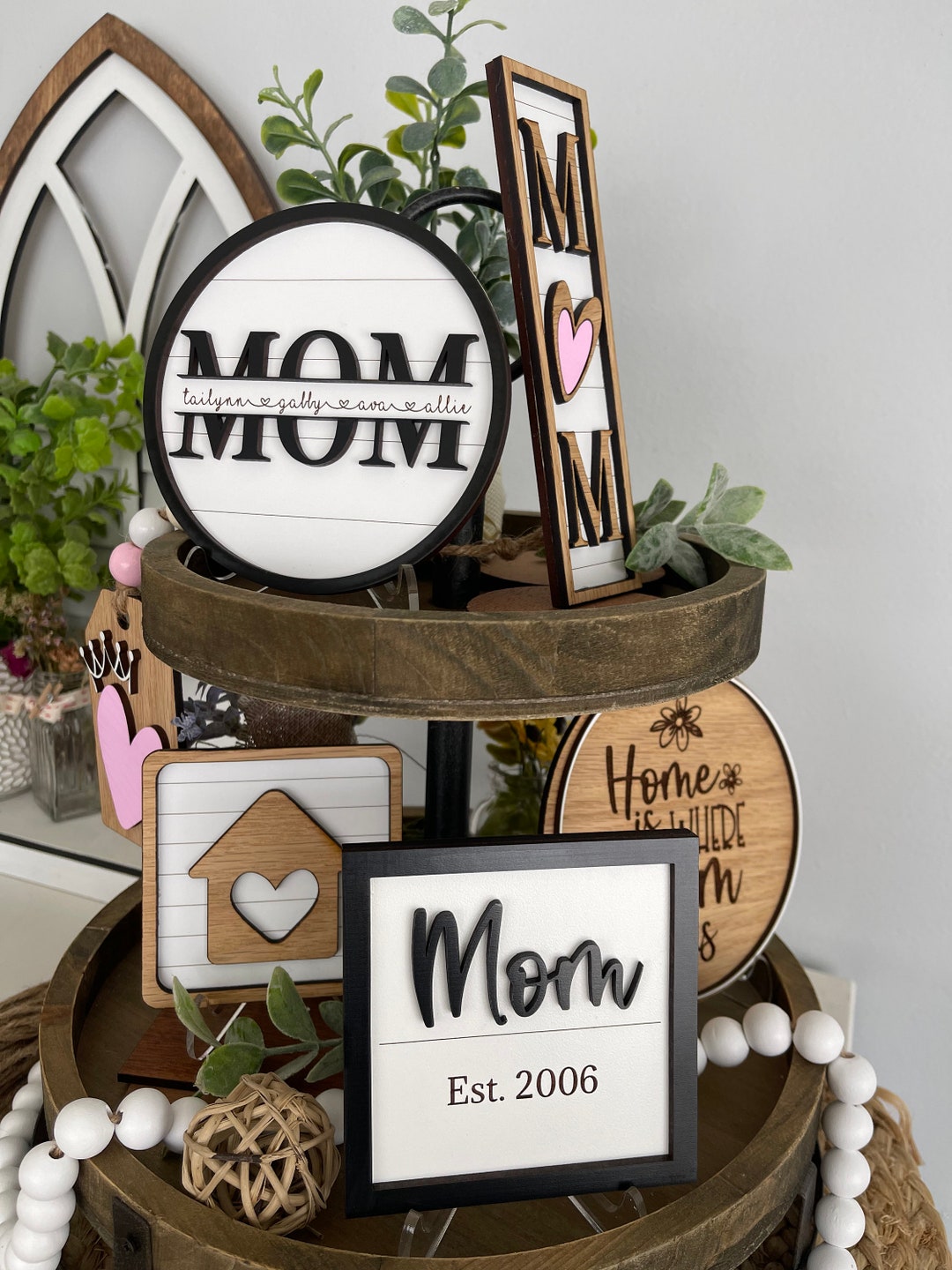 Mom/ Mother's Day Tier Tray, Mom Tier Tray Decor, Mom Decor, Mini Signs ...
