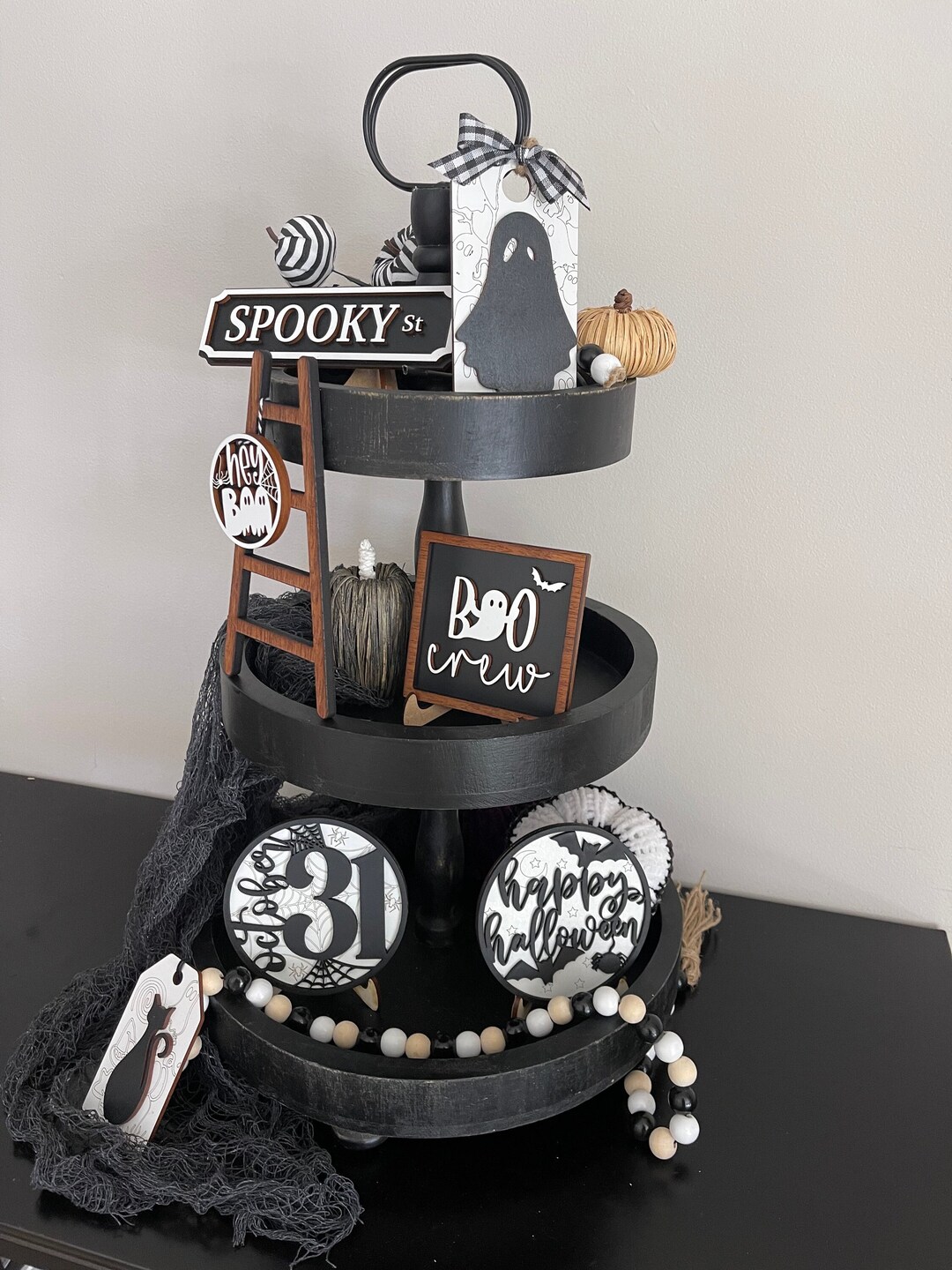 Halloween Tier Tray Decor, Spooky Tier Tray, Ghost Decor, Fall Decor ...