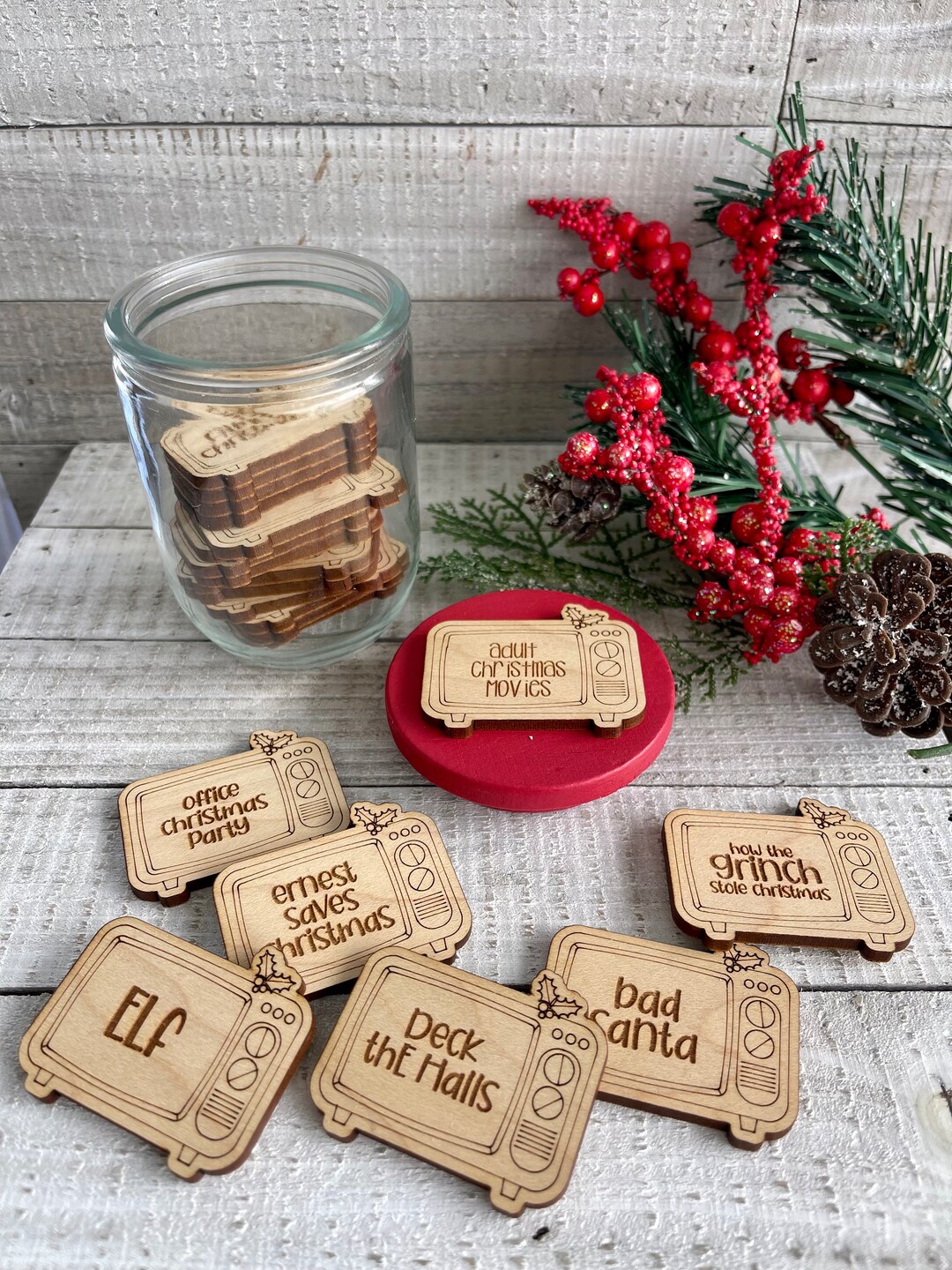 Adult Christmas Movie Tokens, Christmas Jar, Christmas Tokens, Movie ...