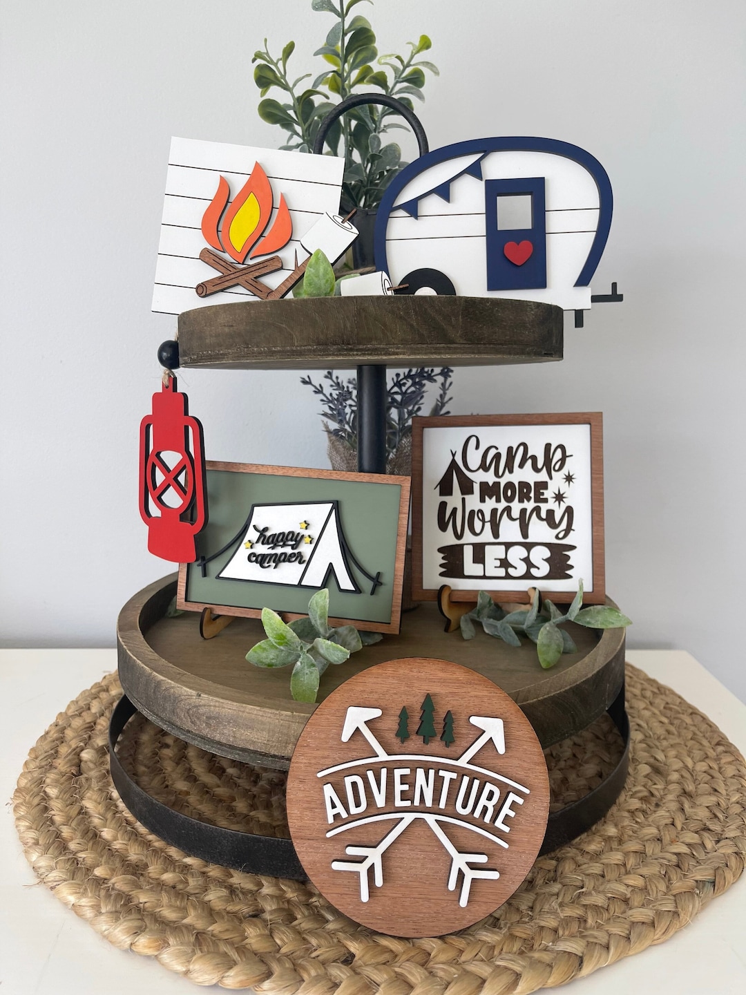 Camping Tier Tray Decor, Camping Decor, Summer Decor, Mini Signs, Camp ...
