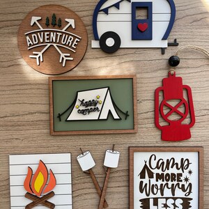 Camping Tier Tray Decor, Camping Decor, Summer Decor, Mini Signs, Camp ...