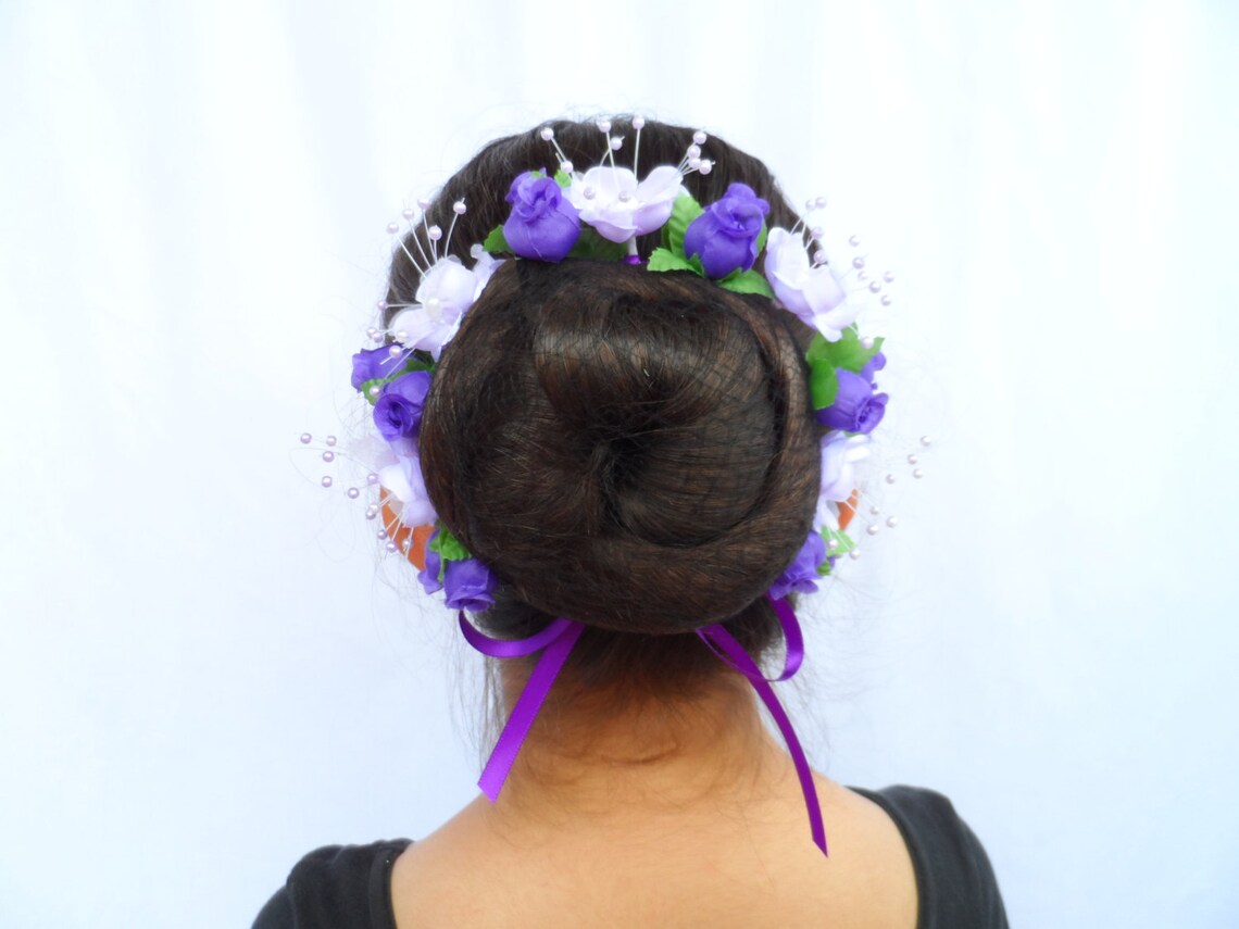 SALE Rosebuds & Magnolias Bun Crown Ballet Bun Wrap Many | Etsy