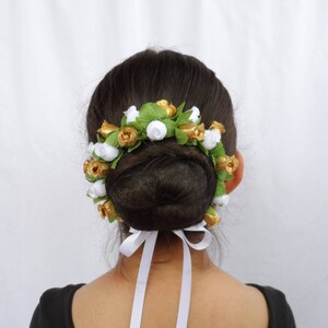 SALE Large Rosebuds Bun Wrap in 24 Colors, Ballet Bun Wrap, Flower Bun ...