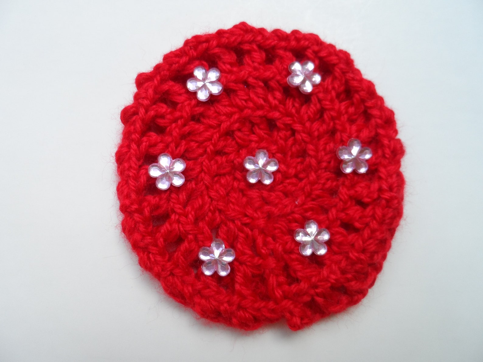 X-small Bun Cover With Pink Flower Rhinestones Many Colors - Etsy