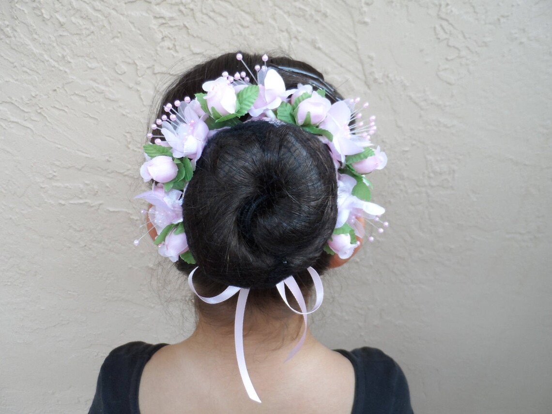 SALE Rosebuds & Magnolias Bun Crown Ballet Bun Wrap Many | Etsy