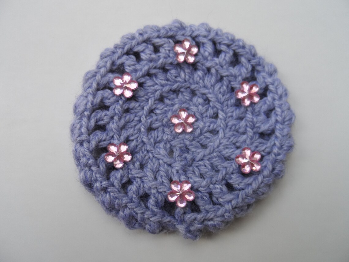 X-small Bun Cover With Pink Flower Rhinestones Many Colors - Etsy