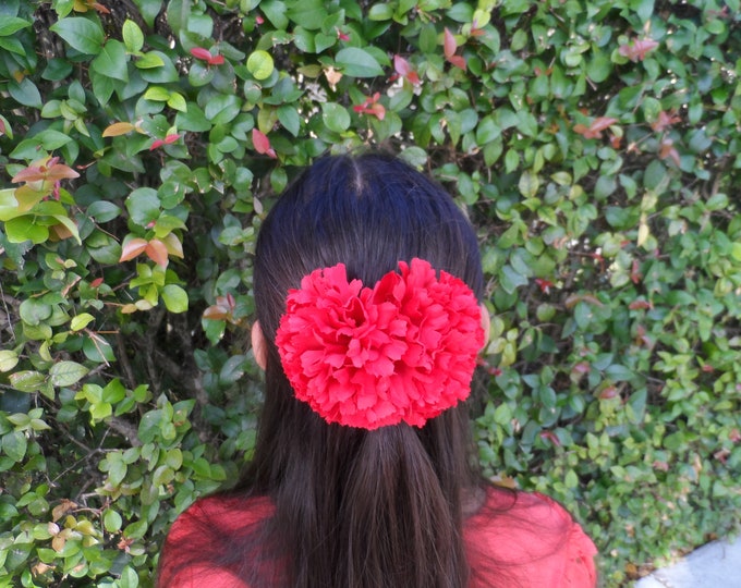 Red Flower GIANT Hair Clip Belly Dance Hair Accessory Flamenco Flower ...