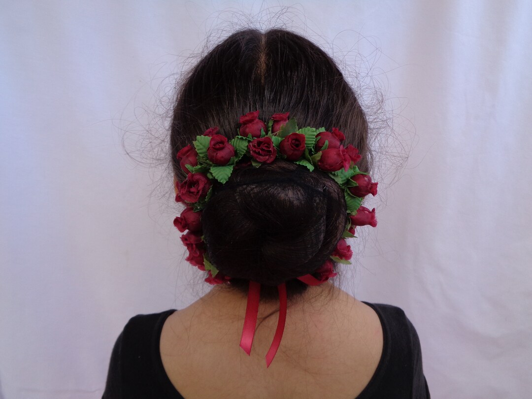 SALE Large Rosebuds Bun Wrap in 24 Colors, Ballet Bun Wrap, Flower Bun ...