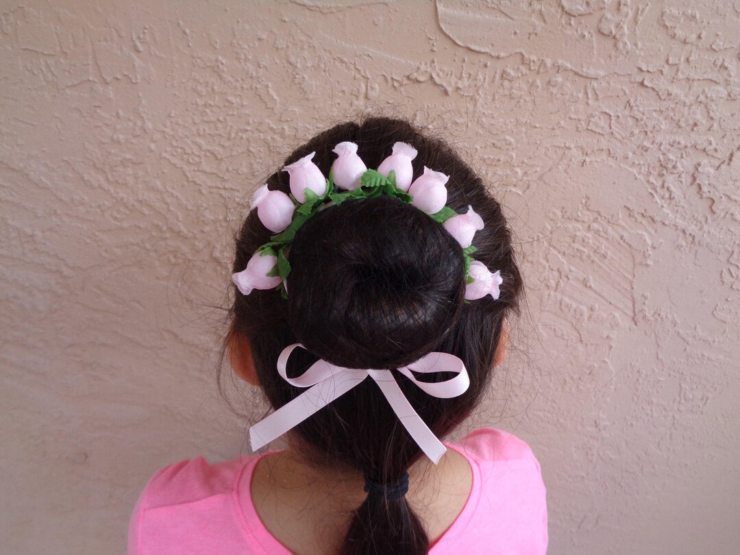 X-small Rosebuds Bun Wrap, Ballet Bun Wrap, Many Colors, Floral Bun ...