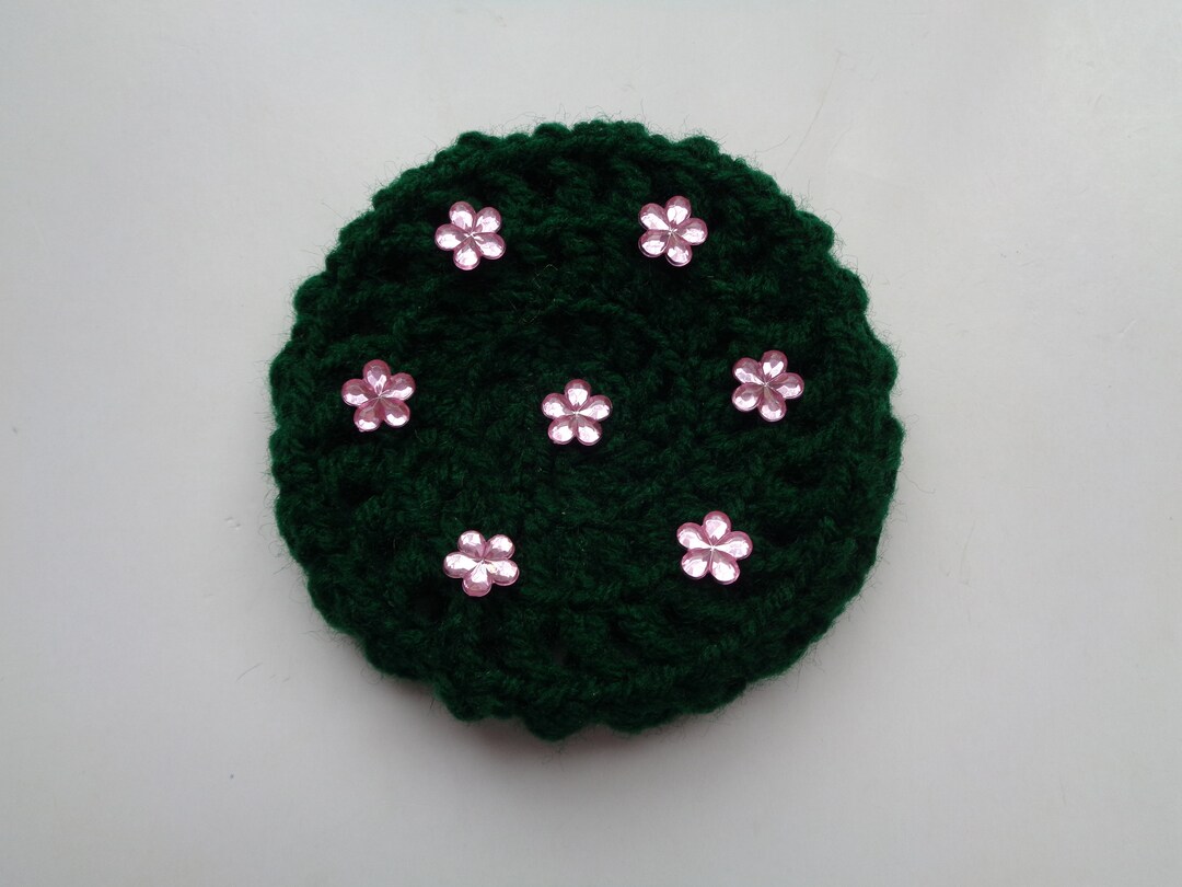 X-small Bun Cover With Pink Flower Rhinestones Many Colors - Etsy