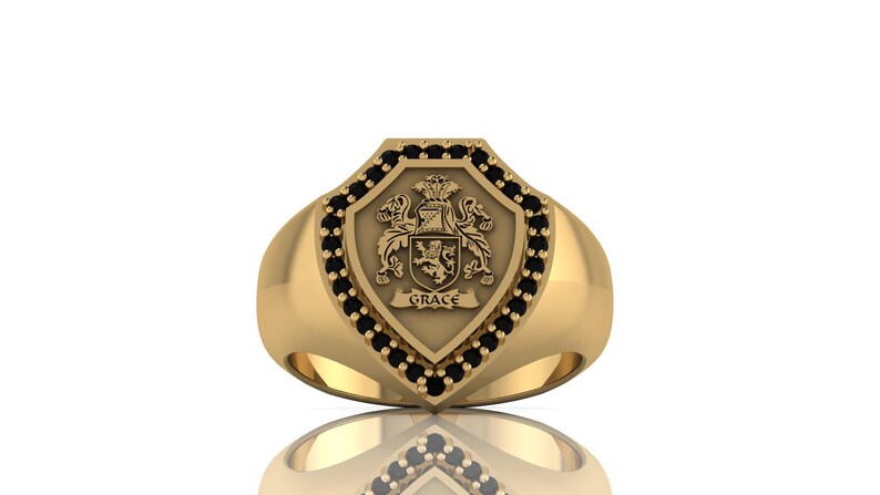 Family Crest Signet Ring Custom, Heraldic Ring, Personalized Coat of ...