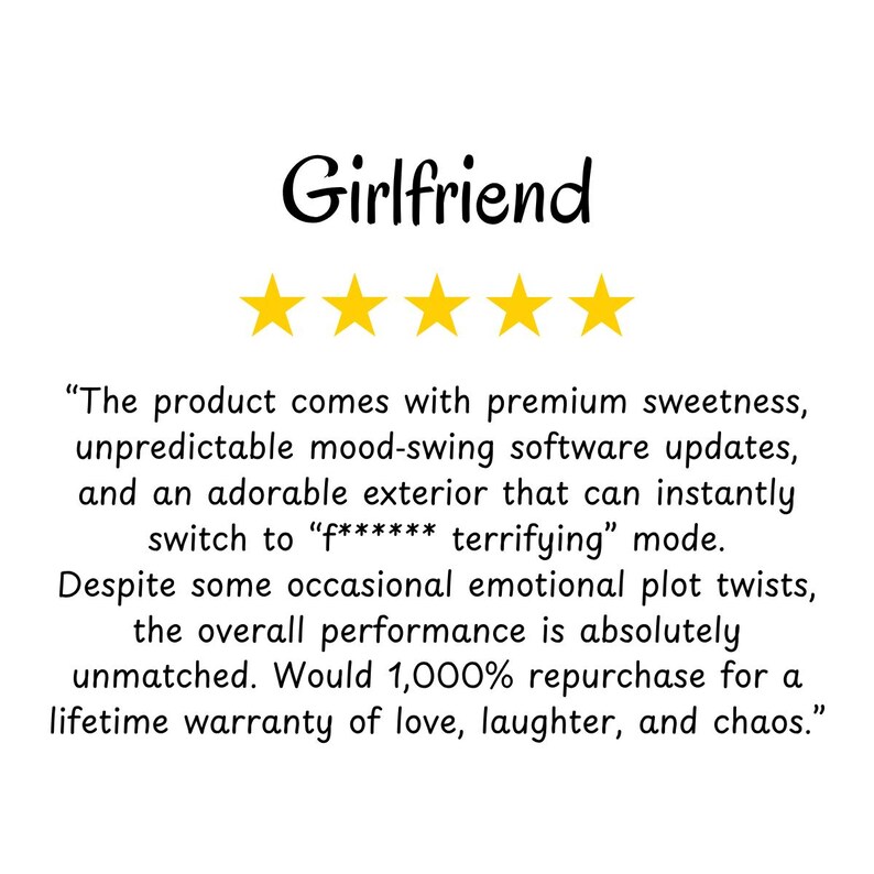 Girlfriend Mug – Funny Review Style Ceramic Cup (11oz) - Etsy UK