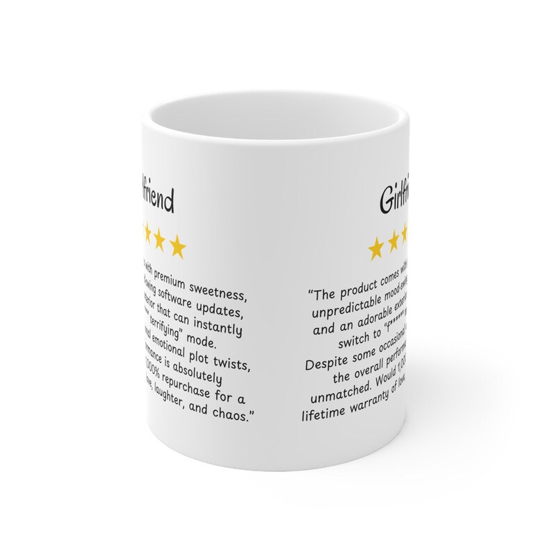 Girlfriend Mug – Funny Review Style Ceramic Cup (11oz) - Etsy UK