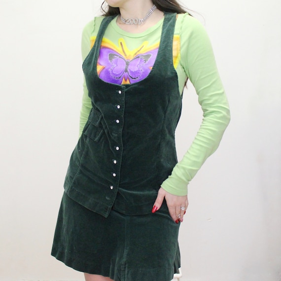 Vintage 70s Outfit Set! Emerald Green Matching velvet… - Gem