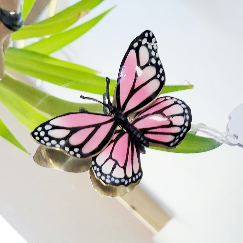 Vintage 70s Giant Pink Butterfly Brooch EH27 - Etsy