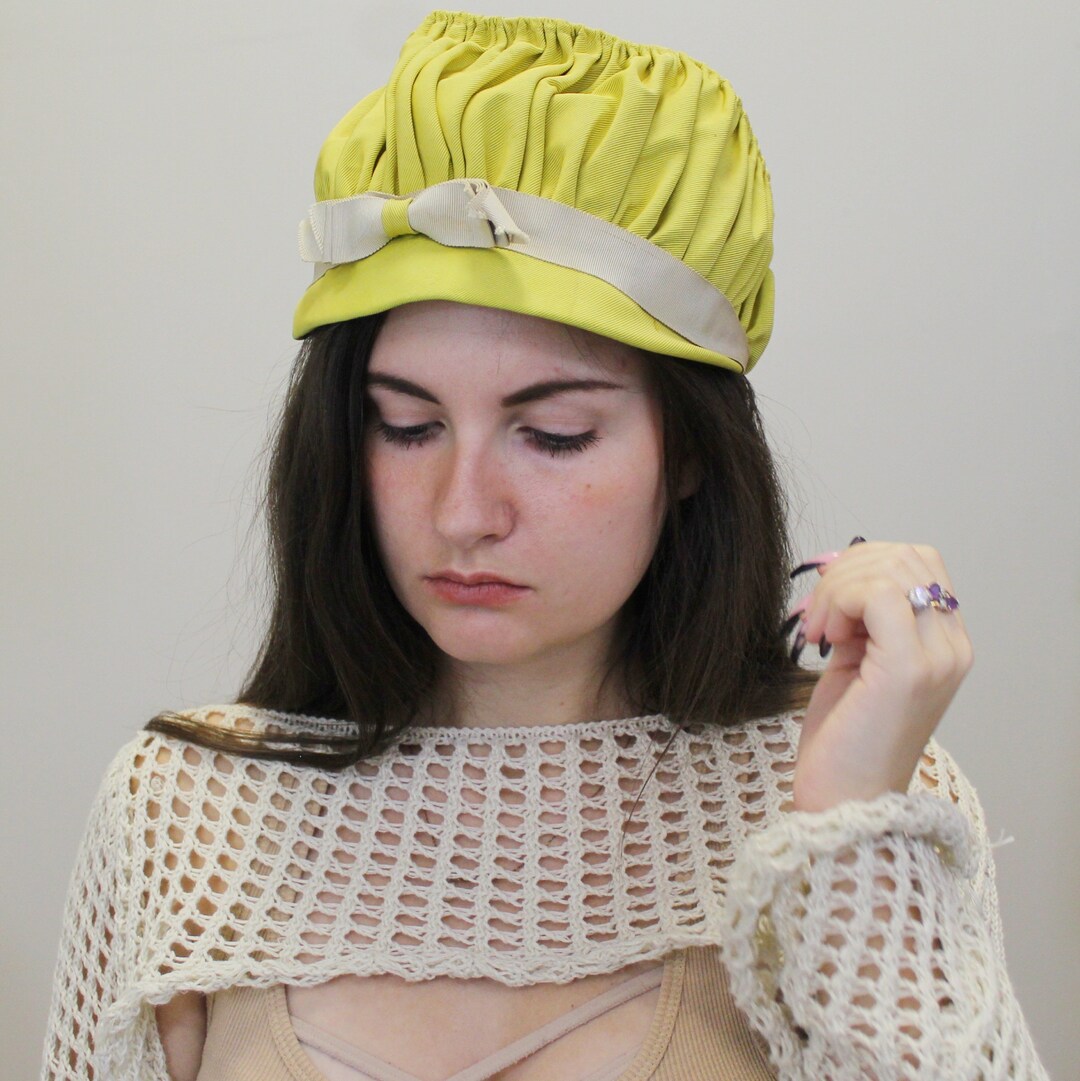 Vintage 60s Bonnet Style Hat With Bow Detail - Etsy