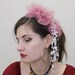 Vintage 80s Funky Headband Mauve Tulle Ruffle Headband With Dangling ...