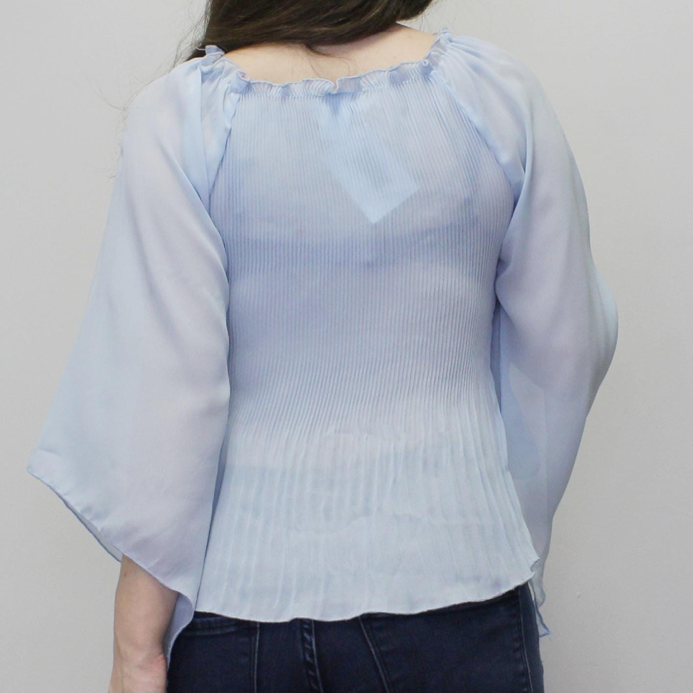 Vintage 90s Sheer Angelic Fairycore Split Bell Sleeve Top With Ruffled ...
