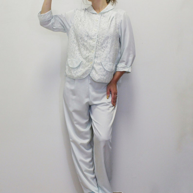 Vintage 60s Matching Pajama Set by Barbizon Blue Night Set - Etsy
