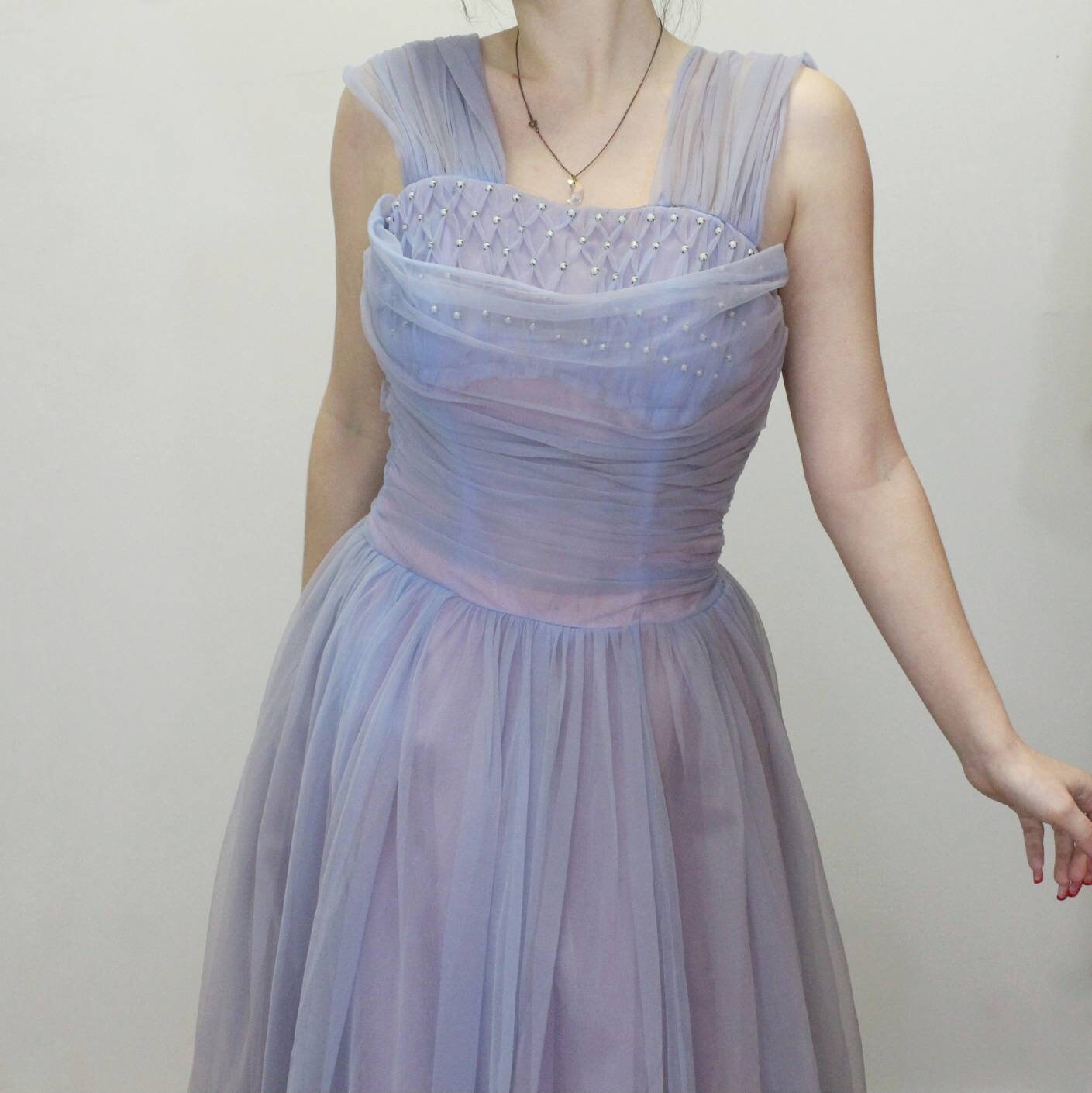 Vintage 50s Prom Dress Cupcake Dress Tulle Skirt Fairy Princess Gown ...